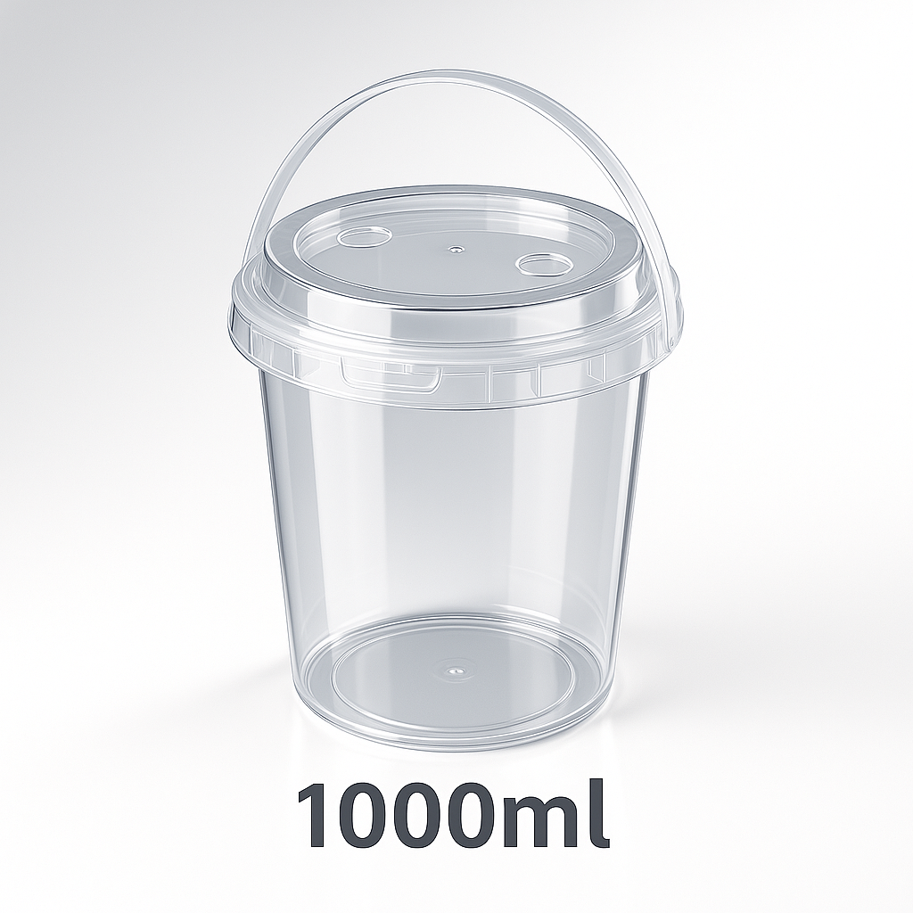 Bucket Cup 34oz (1000ml) – Large Plastic Cup for Milk Tea, Smoothies ...