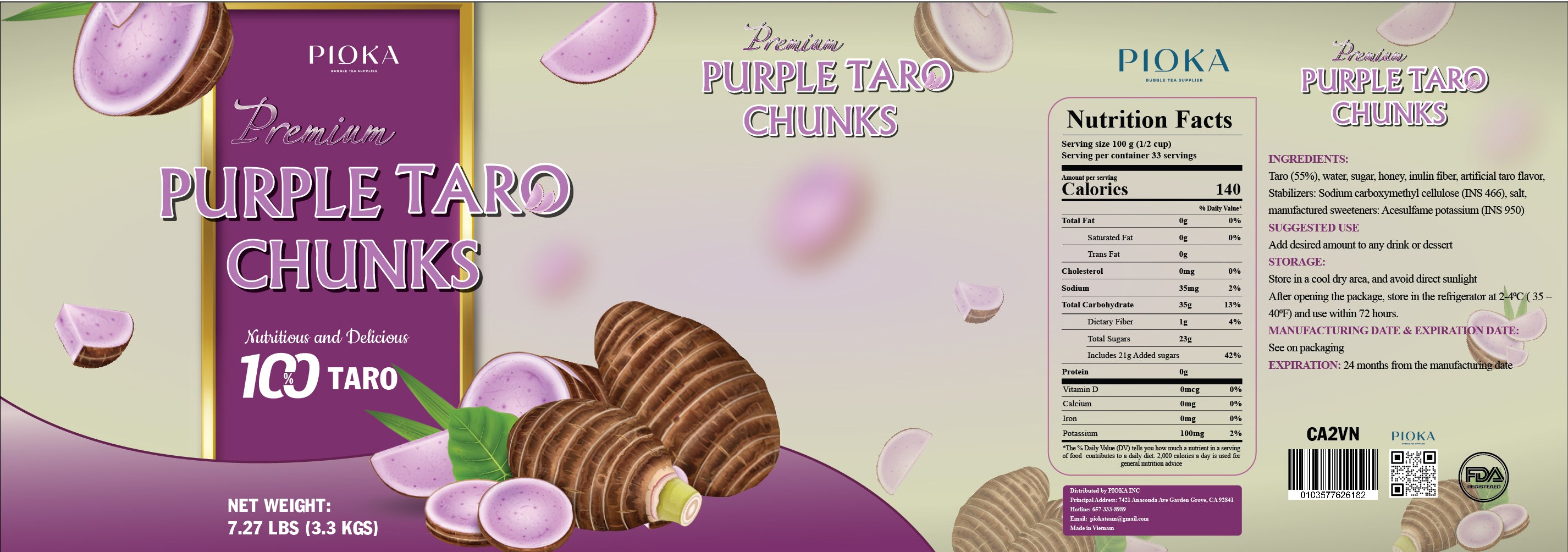 Premium Purple Taro Chunks – PIOKA USA