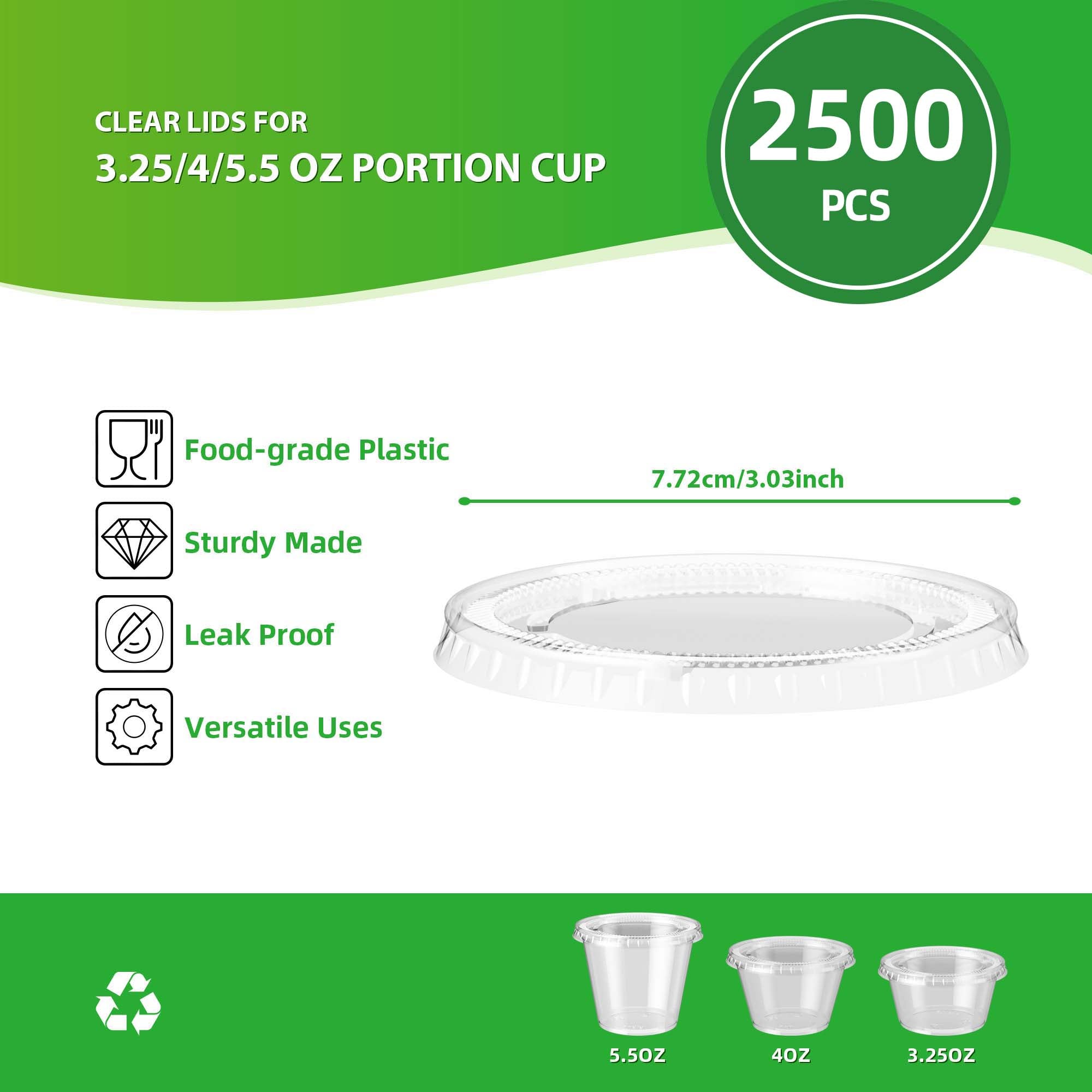Lid for Portion Cup – Secure Plastic Lid for Sauce, Dressing ...