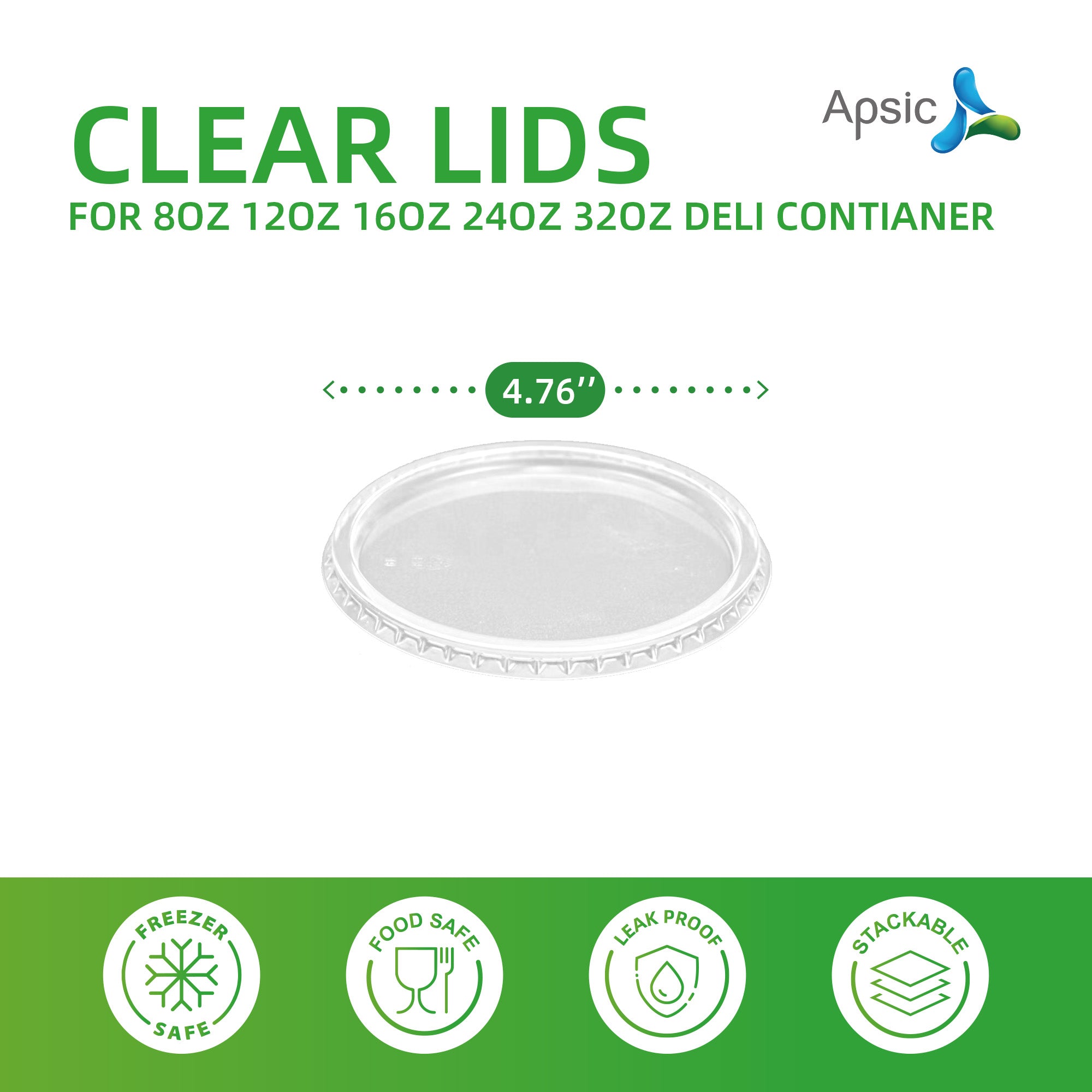 Lid for Deli Containers (8oz–32oz) – Clear Plastic Leak-Proof Lids for ...